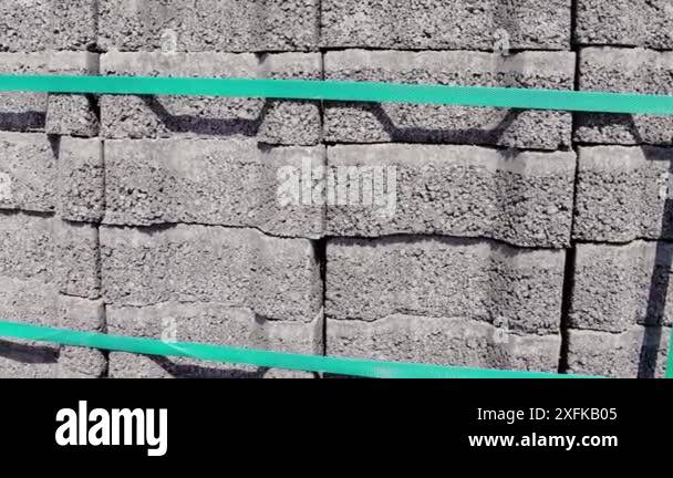 Pallet with paving slabs, neatly stacked as building material. Slab ...