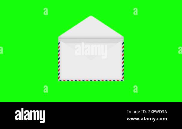4K animation of opening an envelope and opening the paper inside ...