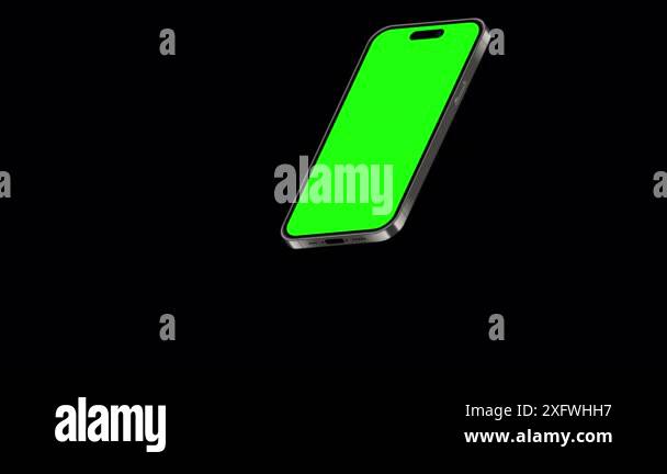 Smartphone animated mockup with green screen. Realistic smartphone ...