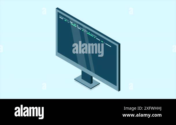 Isometric monitor animation. Computer monitor isometric desktop. Modern ... Isometric monitor animation. Computer monitor isometric desktop. Modern ...