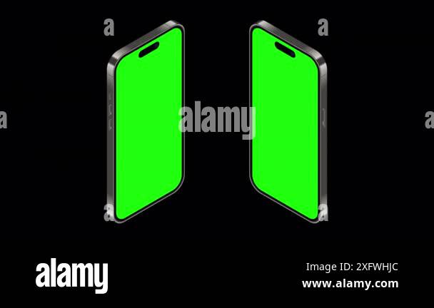 Smartphone animated mockup with green screen. Realistic smartphone ...