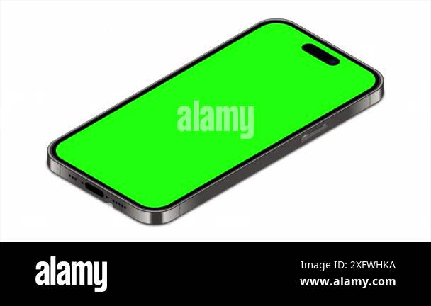 Smartphone animated mockup with green screen. Realistic smartphone ...