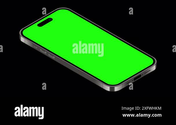Smartphone animated mockup with green screen. Realistic smartphone ...
