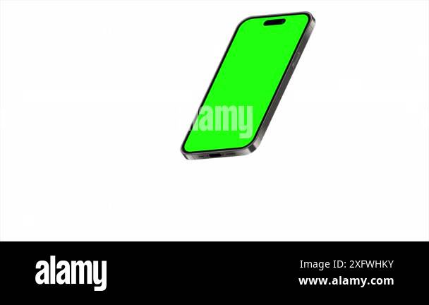 Smartphone animated mockup with green screen. Realistic smartphone ...