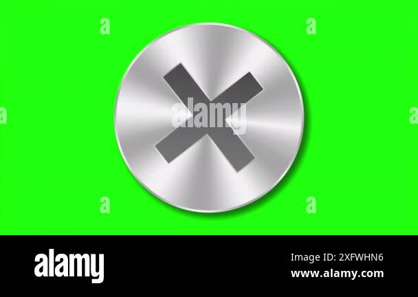 Rotating screw animation. Metal screw head. Construction hardware. Tool ...