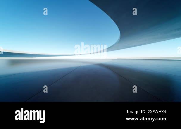 3d render of abstract curve structure futuristic architecture with ...