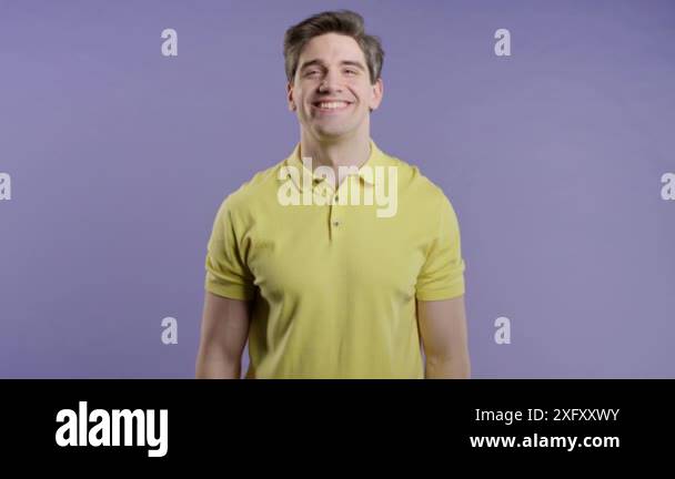 Friendly man showing yes signal, nods head, approve. Positive smiling ...