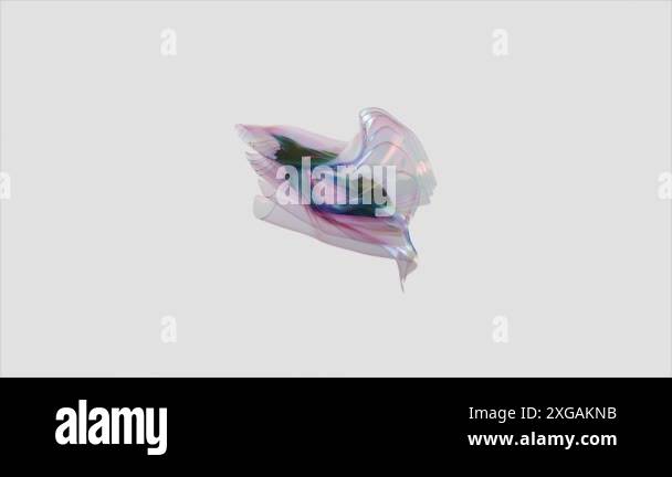 Mesmerizing 3D animation of a floating, semi-transparent fabric-like ...