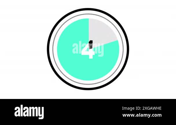 Countdown timer from 5 to 0 seconds real time. Modern flat design of ...