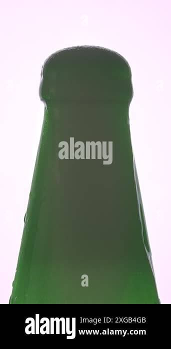 Soda Drink in a Glass Bottle. Air Bubbles Rising from Inside Stock ...