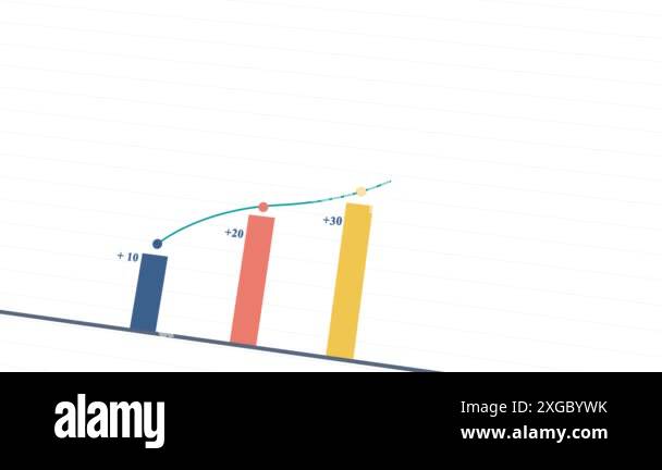 Animated Bar chart. Bar chart for growing business progress. Rise chart ...