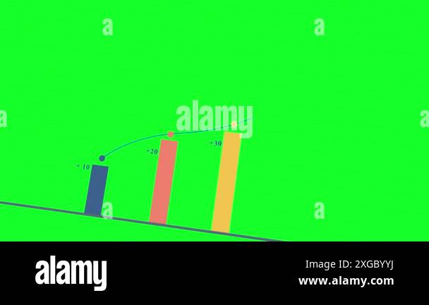 Animated Bar chart. Bar chart for growing business progress. Rise chart ...