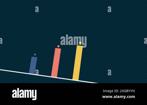 Animated Bar chart. Bar chart for growing business progress. Rise chart ...