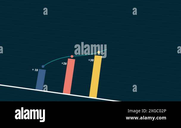 Animated Bar chart. Bar chart for growing business progress. Rise chart ...