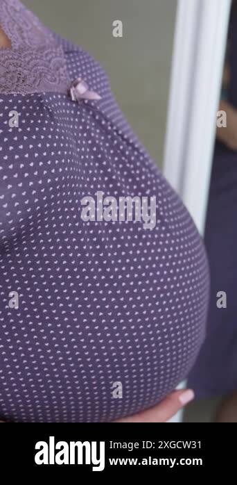 Woman hands touching her tummy, waiting child. Pregnant expectant ...