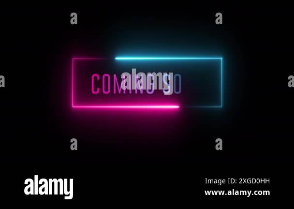 Pink Glow Coming soon sign with flicker on black background 4k video ...