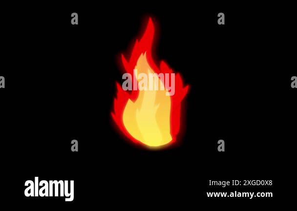 Cartoon Fire. Alpha channel, transparent background. 4K resolution loop animation Stock Video ...