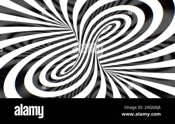 Inside Twisty Black White Reflective Abstract Optical Illusion Room ...