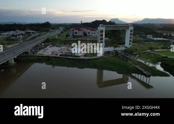 Kuching, Malaysia - July 6 2024: The Batu Kawah Riverbank Park Stock ...
