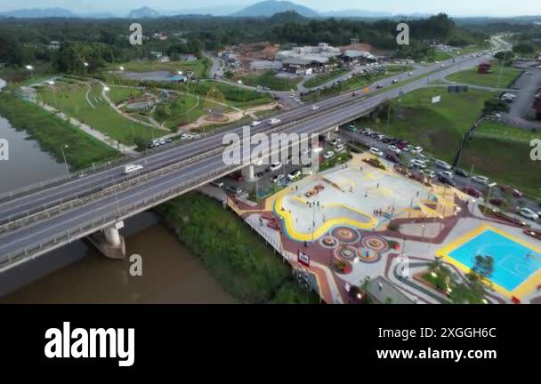Kuching, Malaysia - July 6 2024: The Batu Kawah Riverbank Park Stock ...