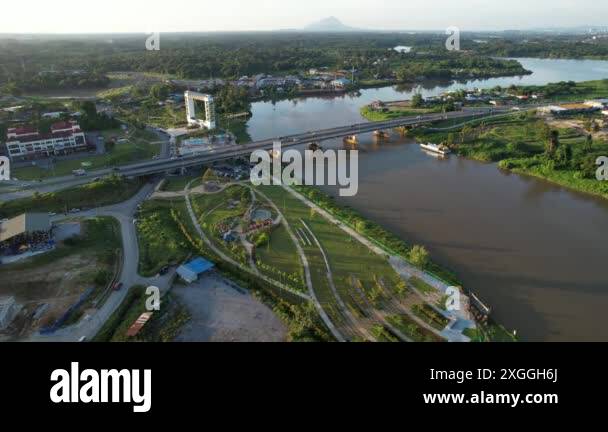 Kuching, Malaysia - July 6 2024: The Batu Kawah Riverbank Park Stock ...