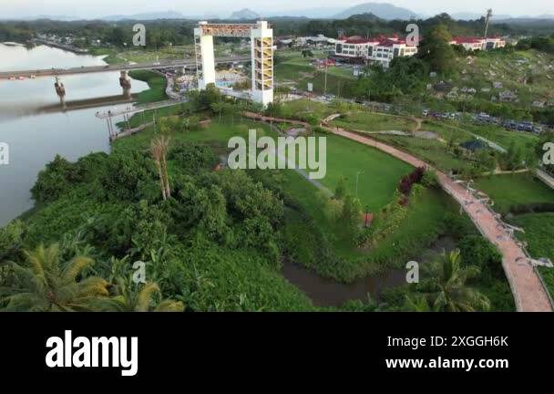 Kuching, Malaysia - July 6 2024: The Batu Kawah Riverbank Park Stock ...