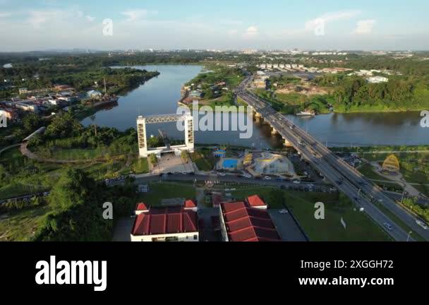 Kuching, Malaysia - July 6 2024: The Batu Kawah Riverbank Park Stock ...