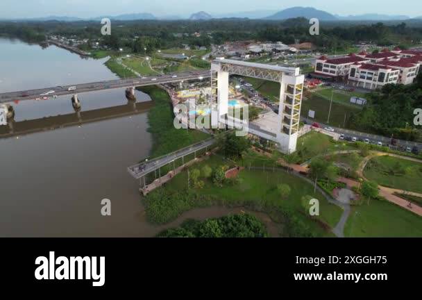 Kuching, Malaysia - July 6 2024: The Batu Kawah Riverbank Park Stock ...