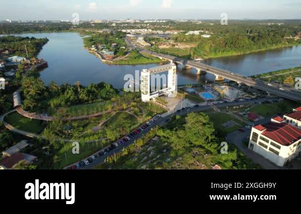 Kuching, Malaysia - July 6 2024: The Batu Kawah Riverbank Park Stock ...