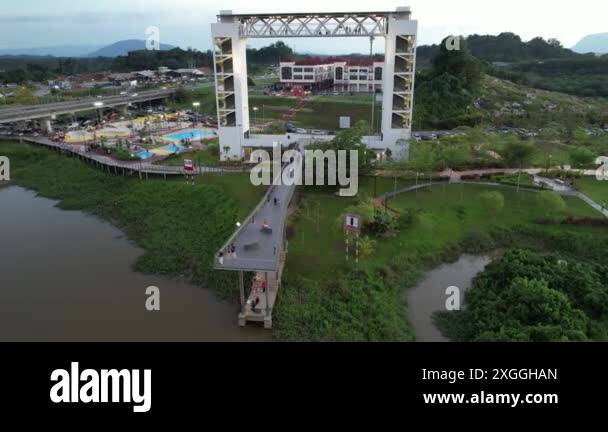 Kuching, Malaysia - July 6 2024: The Batu Kawah Riverbank Park Stock ...