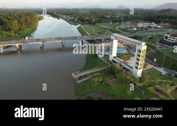 Kuching, Malaysia - July 6 2024: The Batu Kawah Riverbank Park Stock ...