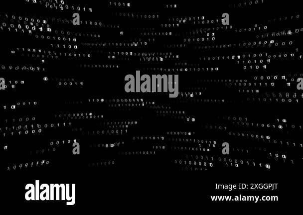 Binary Code Wave Background. Digital Binary Code Wave Animation, Number Animation. Futuristic ...
