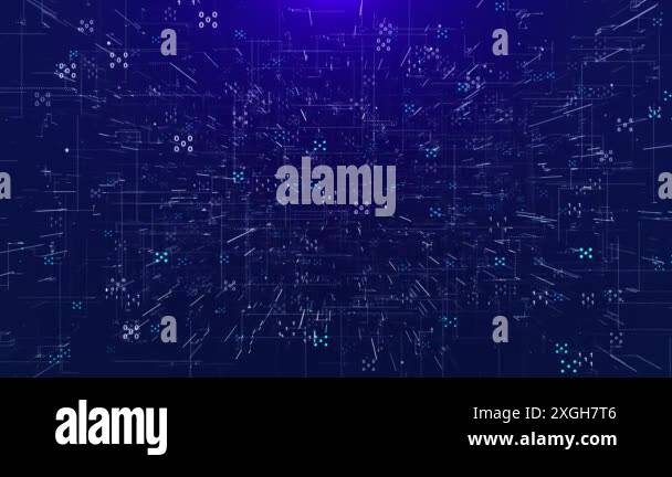 Hi-Tech Data Flow Dots lines finance blockchain data visualization ...