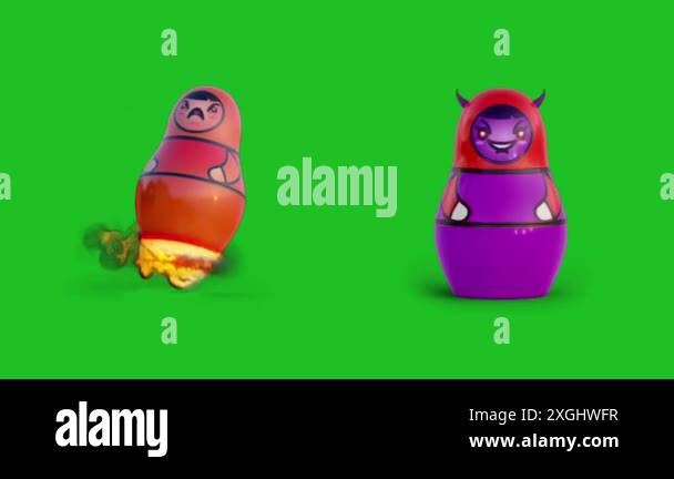 Sticker and funny cartoon character of two girl figurines, the first ...