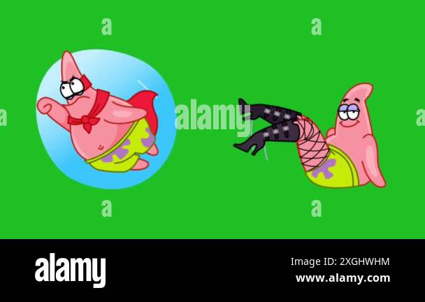 Funny cartoon sticker and character of Patrick wearing superman costume ...