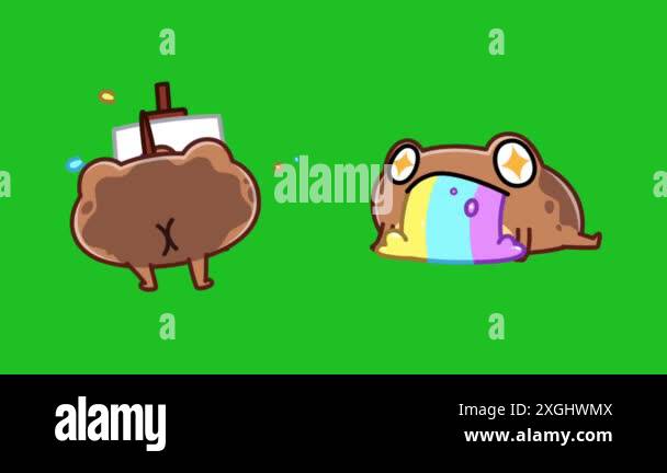 Sticker and funny cartoon character of two rabbits in yellow clothes ...