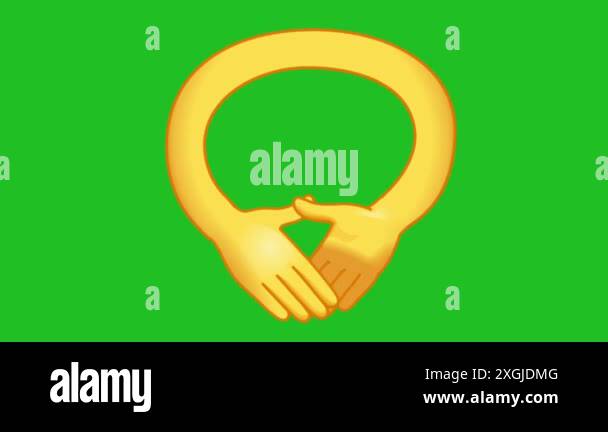 2 5D virtual space character emoticon hand reaction shaking hands green ...