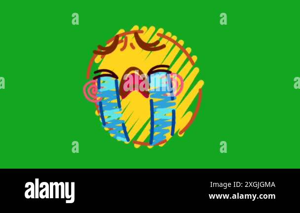 render 2 5D space character emoticon and crying yellow emoji reaction ...