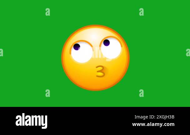 render 2 5D space character emoticon and chewing gum reaction green ...
