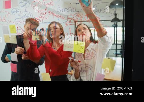 Smart cooperative business team work together and brainstorm idea by ...