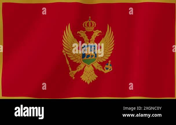 Montenegro Waving Flag. Realistic Flag Animation. Seamless Loop ...
