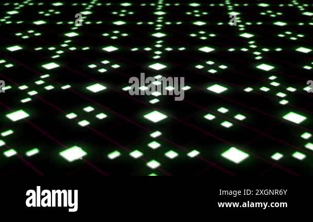 Digital abstract blue background.Seamless loop futuristic particle beam stream, digital data ...