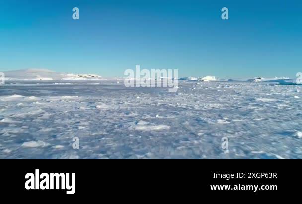 Snow ice field arctic polar environment. Snow-covered Antarctica ocean ...