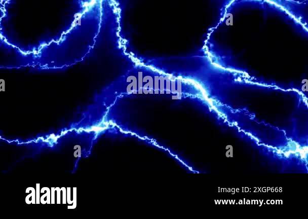 Blue energy light strings or waves background with flares and ...