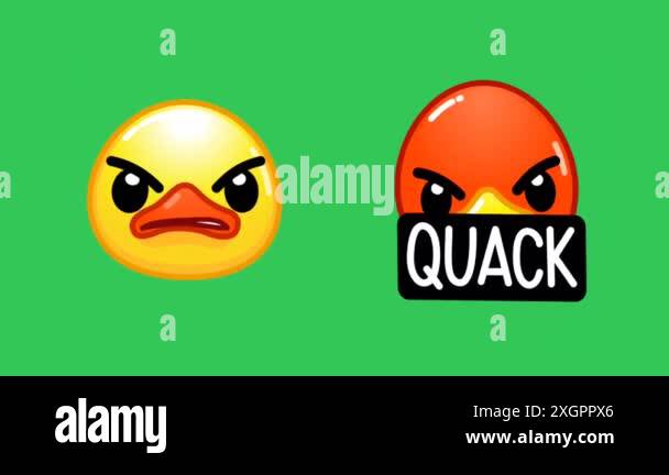 3D angry emoji green screen chromakey rendering Stock Video Footage - Alamy