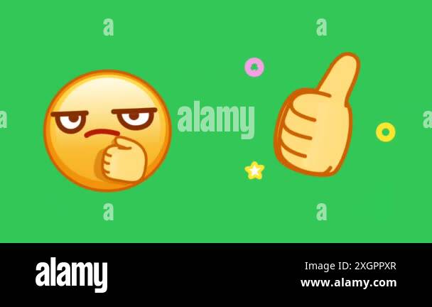 3D emoji agree green screen chromaki rendering Stock Video Footage - Alamy