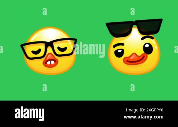 3D glasses emoji green screen chromaki rendering Stock Video Footage ...