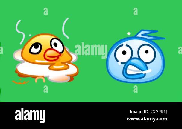 2 5D virtual space character emoticon and the reaction of a cute yellow ...