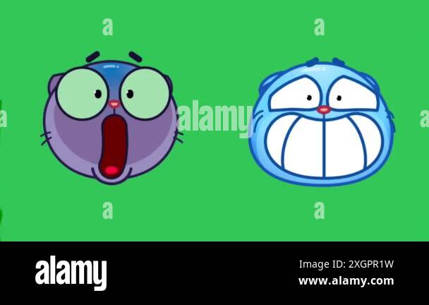 2 5D virtual space character emoji and reaction of a cute blue and ...