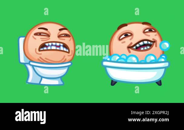 3D bathing emoji green screen chromaki rendering Stock Video Footage ...